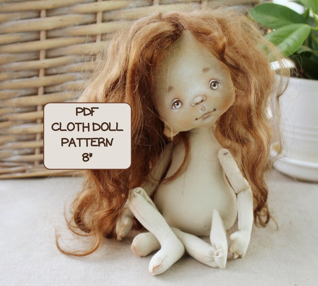 Soft Fabric Rag Doll Sewing Pattern With PDF Instructions, Template ...