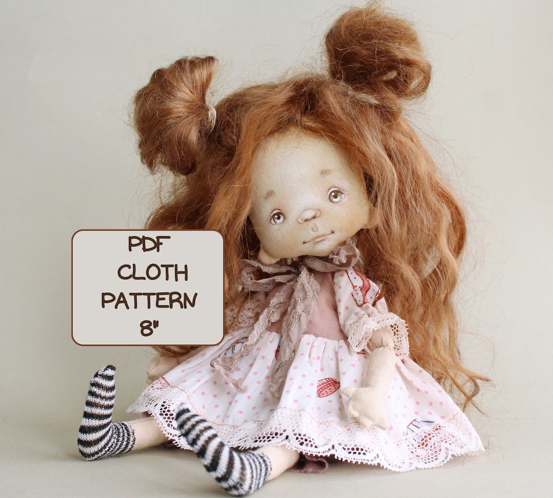 DIY Soft Cloth Doll PDF Pattern Tutorial, Rag Doll Pattern, Fabric Doll ...