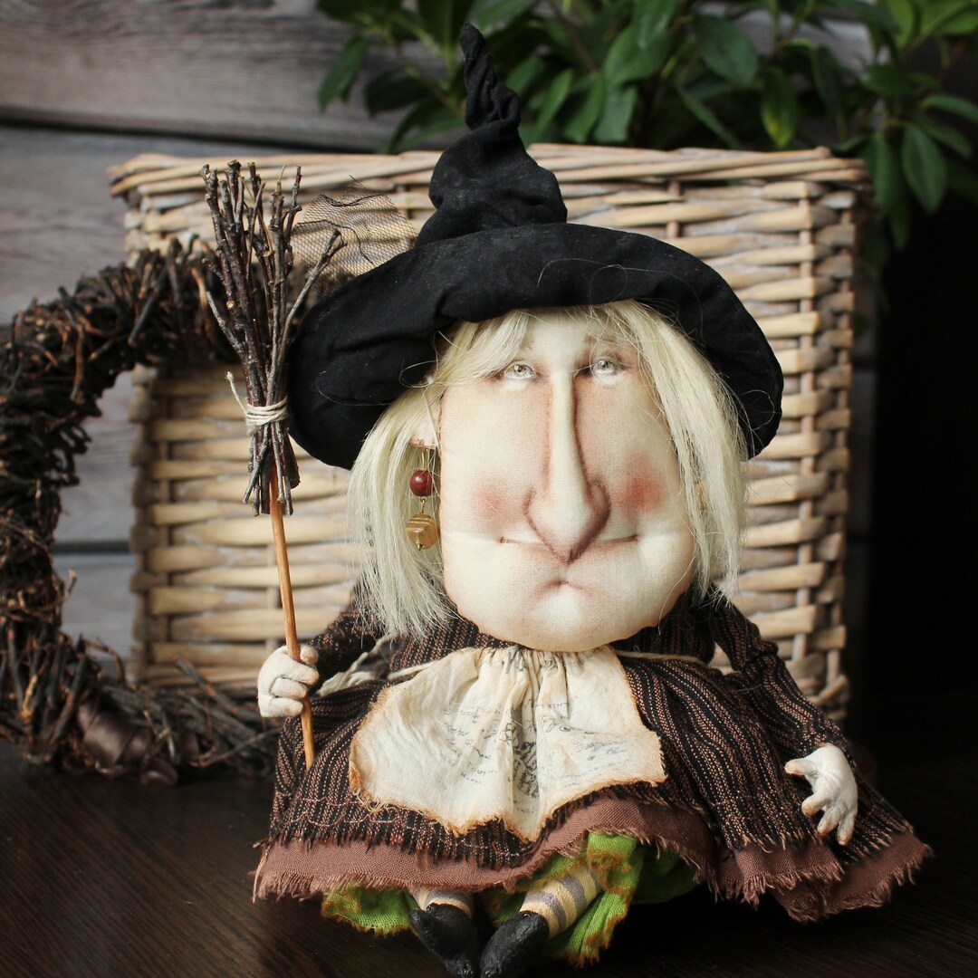 Art Doll Witch, Kitchen Witch Doll Handmade, Good Luck Witch Doll - Etsy