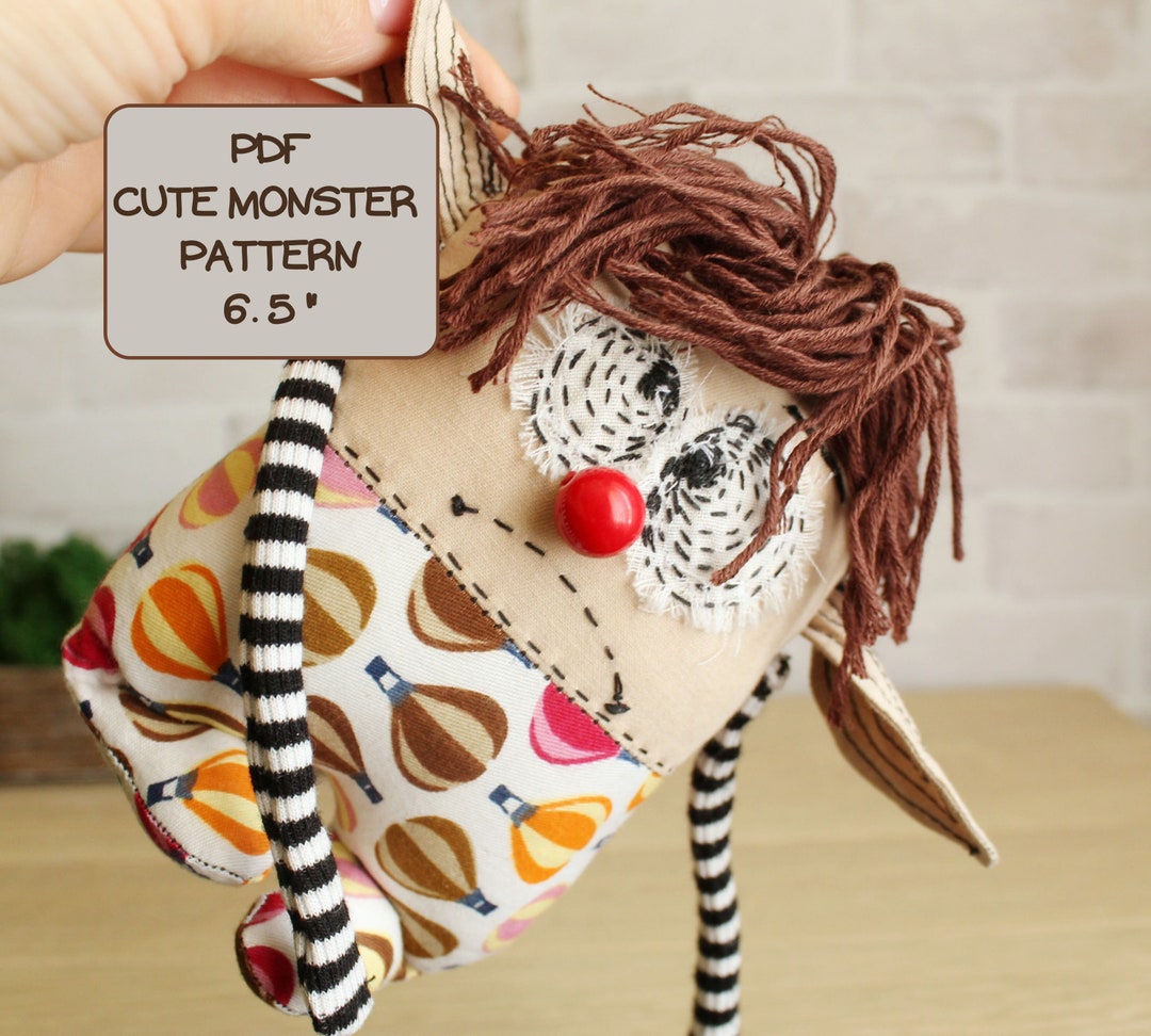 Cute Monster Fabric Doll Sewing Pattern PDF, Diy Worry Dolls Sew, Worry ...