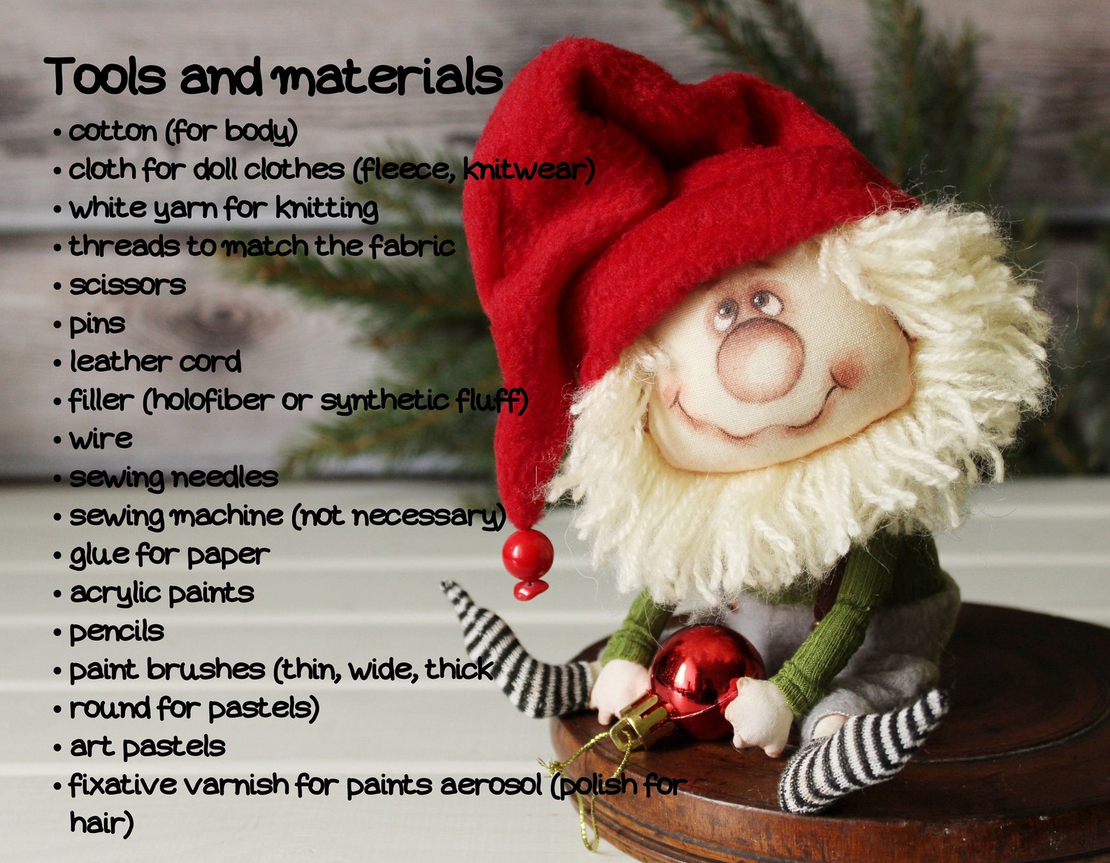 Cloth Doll Pattern, Plush Sewing Pattern, Sewing Gnome Pattern, Elf ...