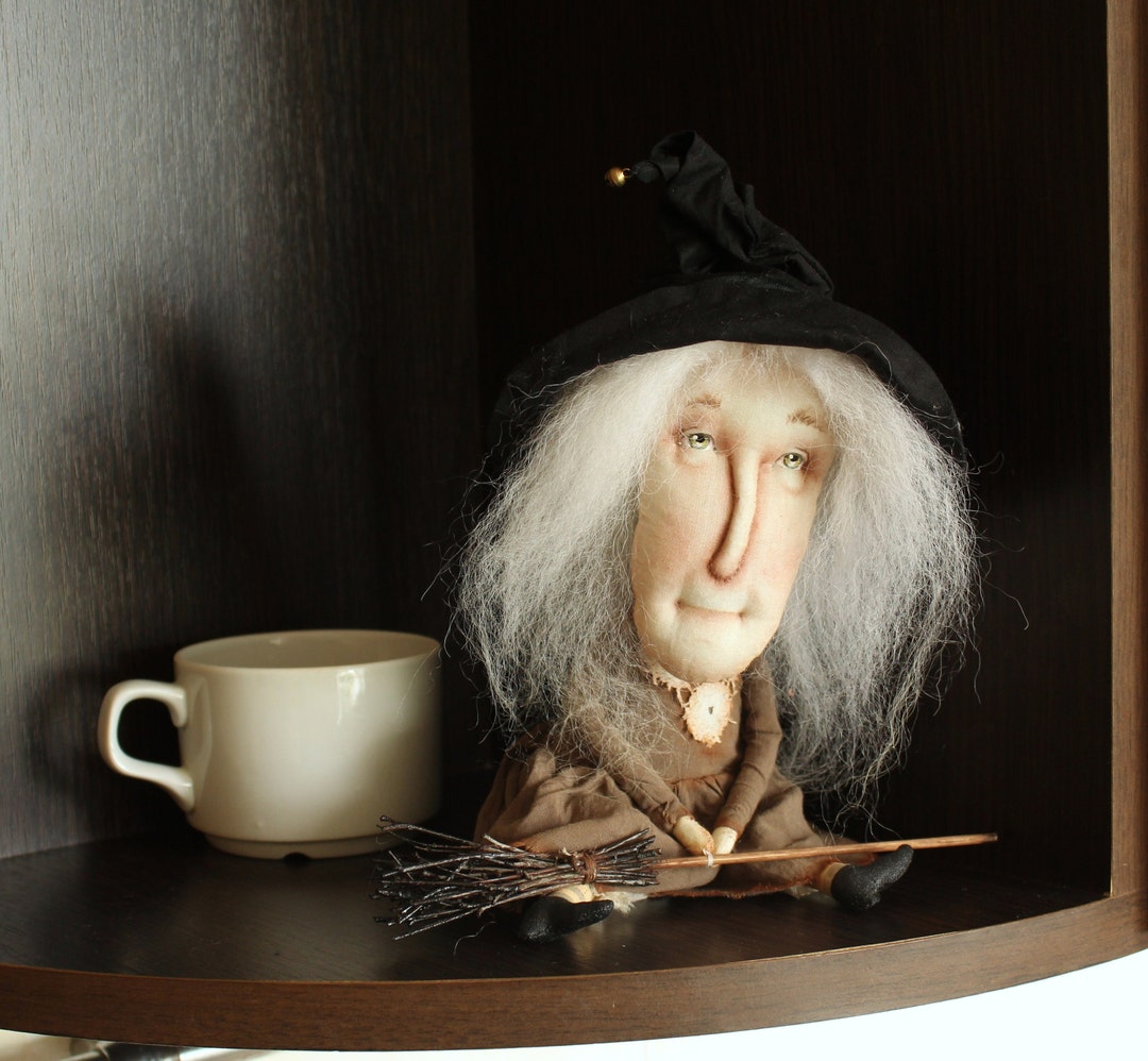 Kitchen Witch Doll, Cute Creepy Witch Figurine, Good Luck Charm ...