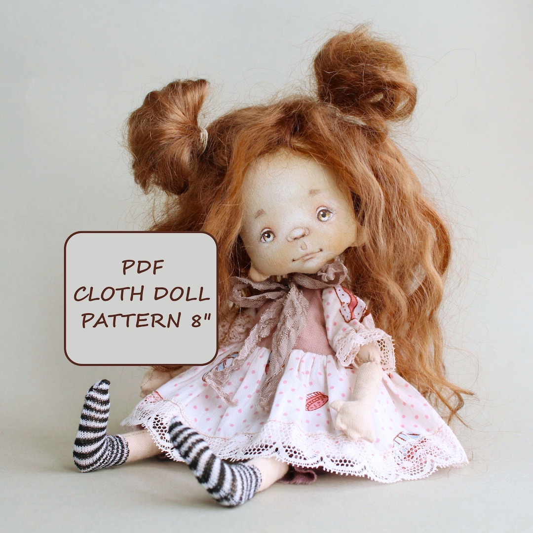 DIY Soft Cloth Doll PDF Pattern Tutorial, Rag Doll Pattern, Fabric Doll ...