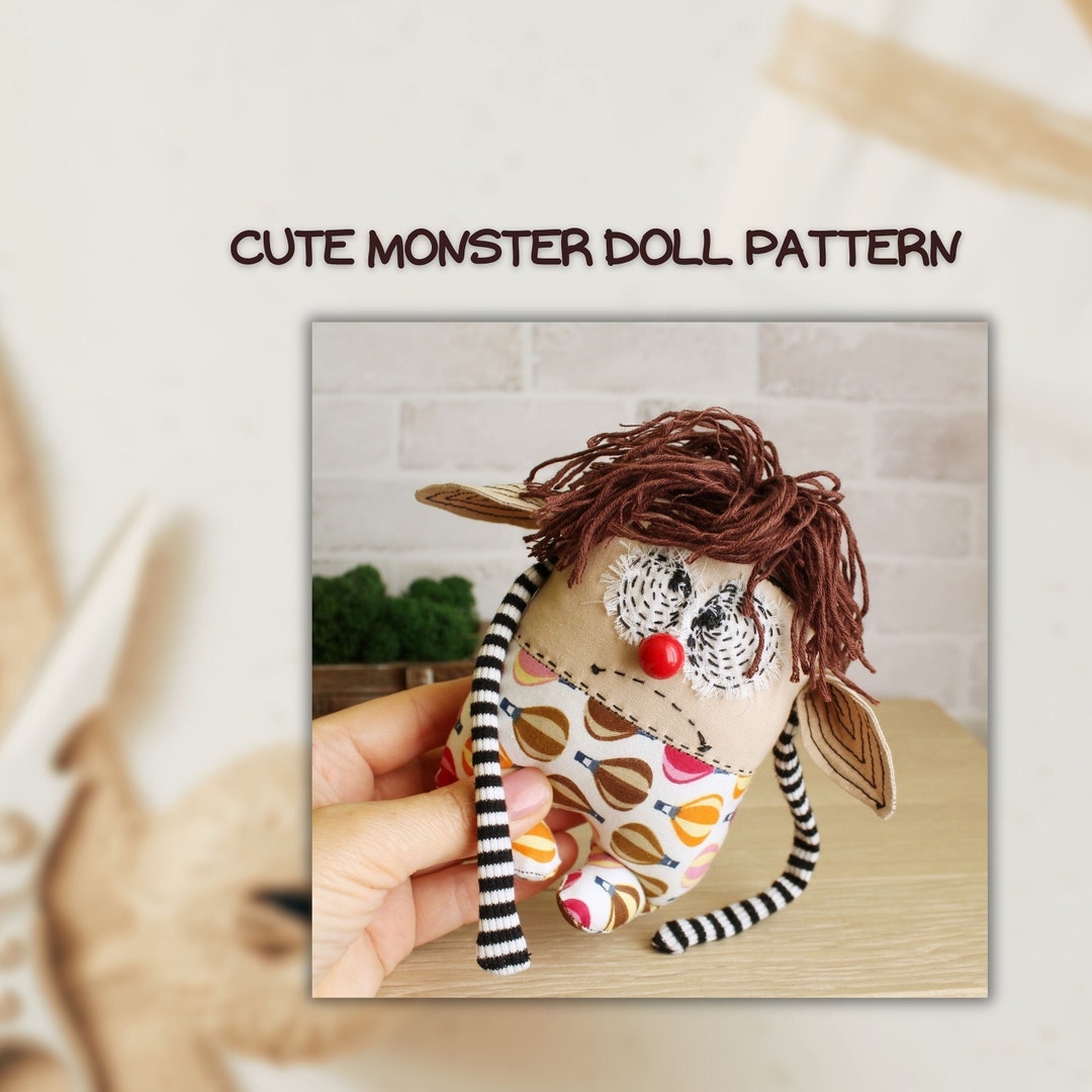 Cute Monster Fabric Doll Sewing Pattern PDF for DIY Halloween - Etsy