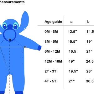 Stitch Baby Onesie Lilo and Stitch Costume Cosplay 12M to 18M one Year ...
