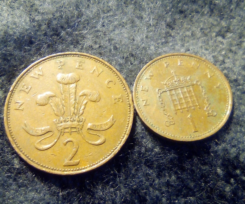 Rare 1971 1p and 2p, Coin, Circulated,collectable. - Etsy