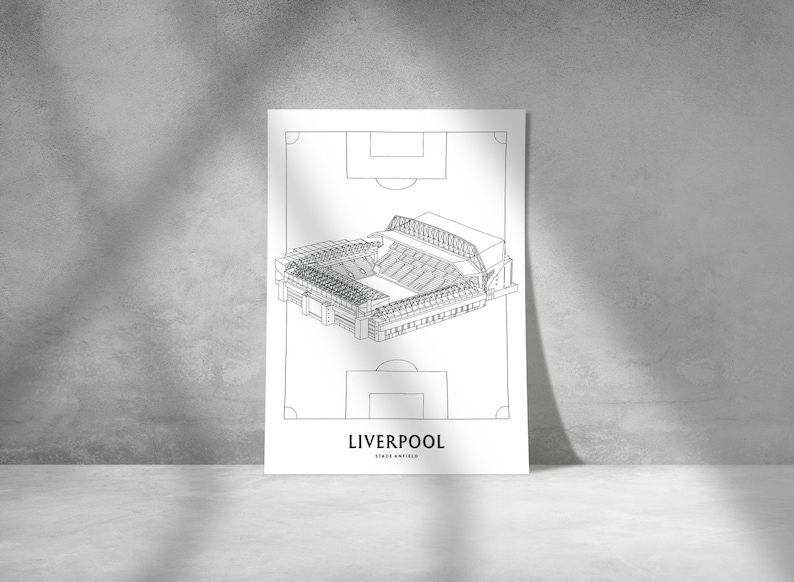 Liverpool Poster - Anfield Stadium - A4 / A3 / 40x60 Paper - Etsy