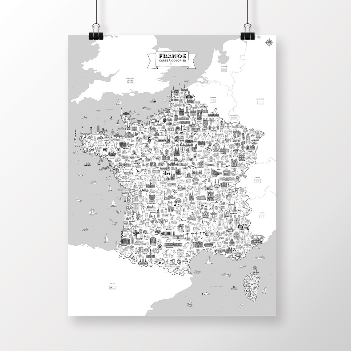 France Map | Etsy