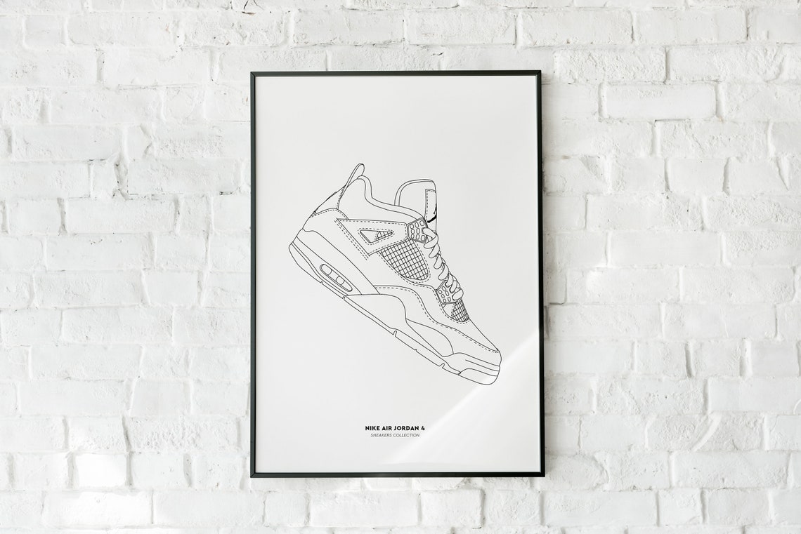 Sneakers Poster Nike Air Jordan 4 A4 / A3 Paper | Etsy