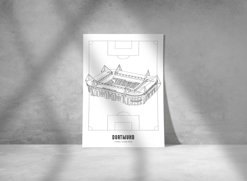 Dortmund Poster - Signal Iduna Park - Paper A4 / A3 / 40x60 - Etsy