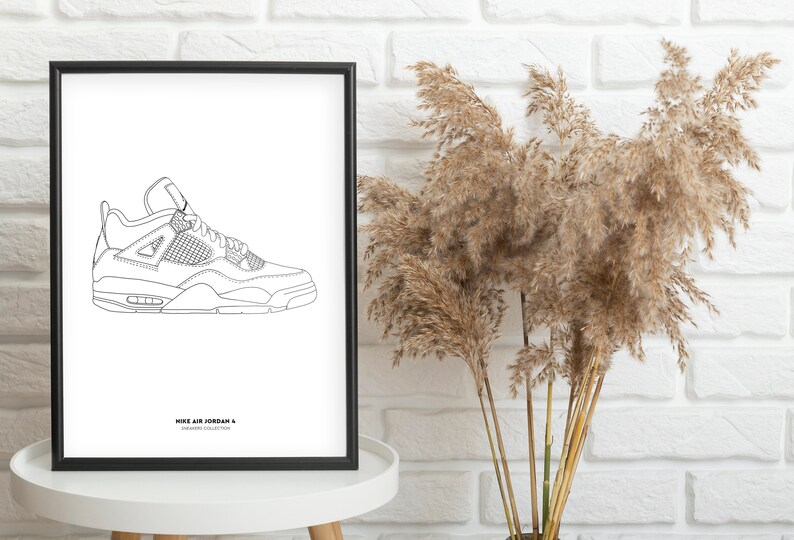 Sneakers Poster Nike Air Jordan 4 A4 / A3 Paper | Etsy