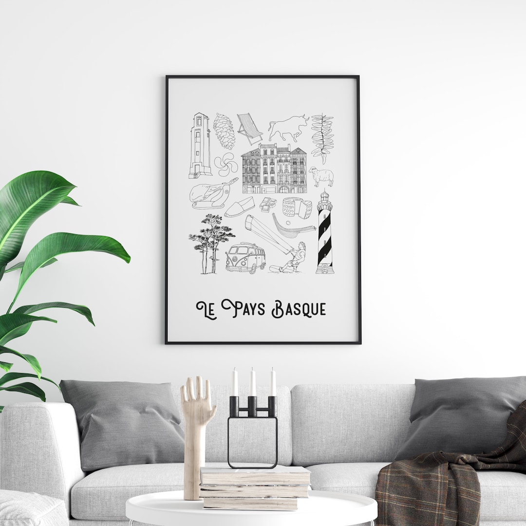 Pays Basque Poster - A4 / A3 / 40x60 Paper - Etsy