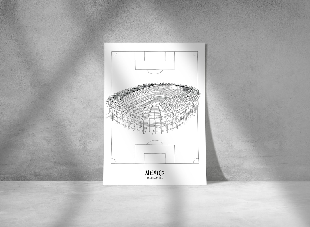 Mexico City Poster - Azteca Stadium - A4 / A3 / 40x60 Paper - Etsy