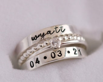 Script Name Ring, Sterling Silver Personalized Rings, Personalized ...
