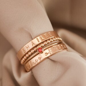 Class Ring Set Gold Modern Class Rings Personalized - Etsy