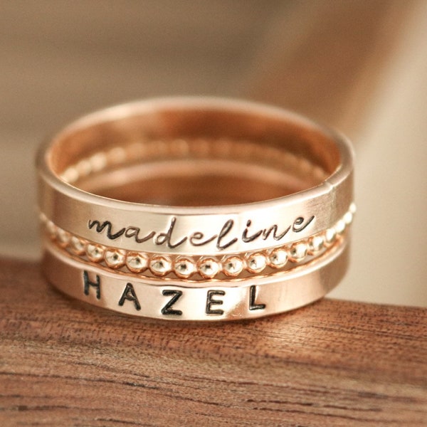 Stackable Name Rings - Etsy