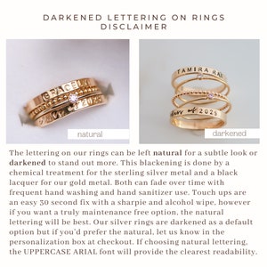 Gold Class Ring Set, Gold Filled Modern Class Rings, Personalized ...