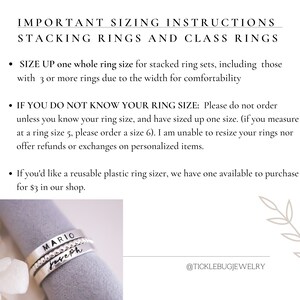 Gold Class Ring Set, Gold Filled Modern Class Rings, Personalized ...