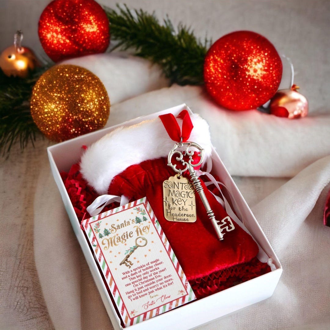 Personalized Santa Magic Key Gift Set: Christmas Eve Ornament - Etsy
