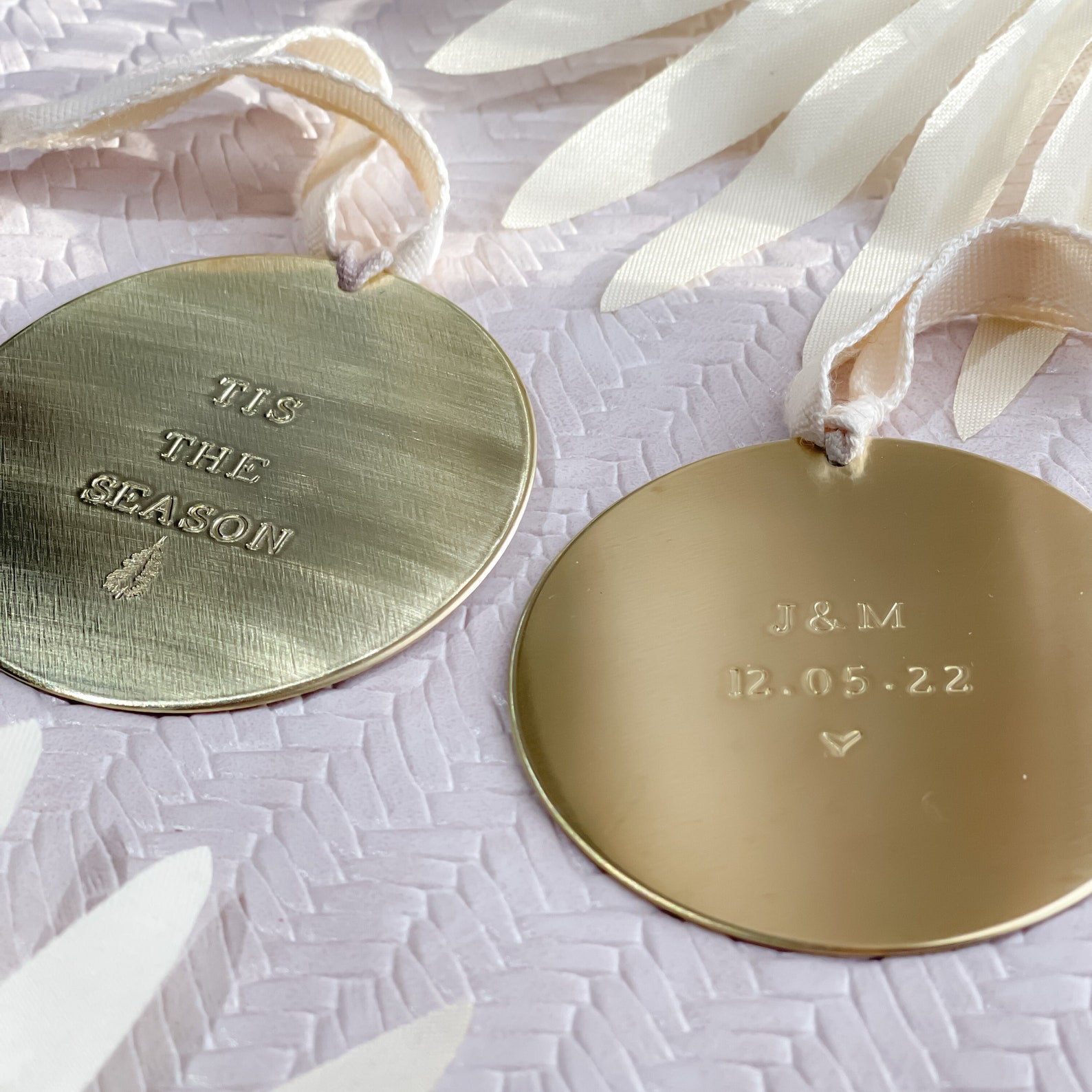 Custom Brass Ornament Hand Stamped Personalized Christmas - Etsy