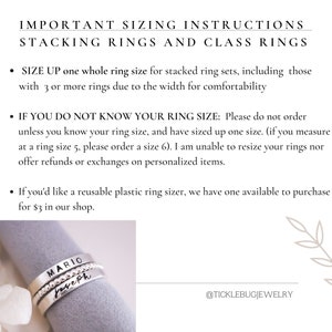 Class Ring Set, Sterling Silver Modern Class Rings, Personalized ...