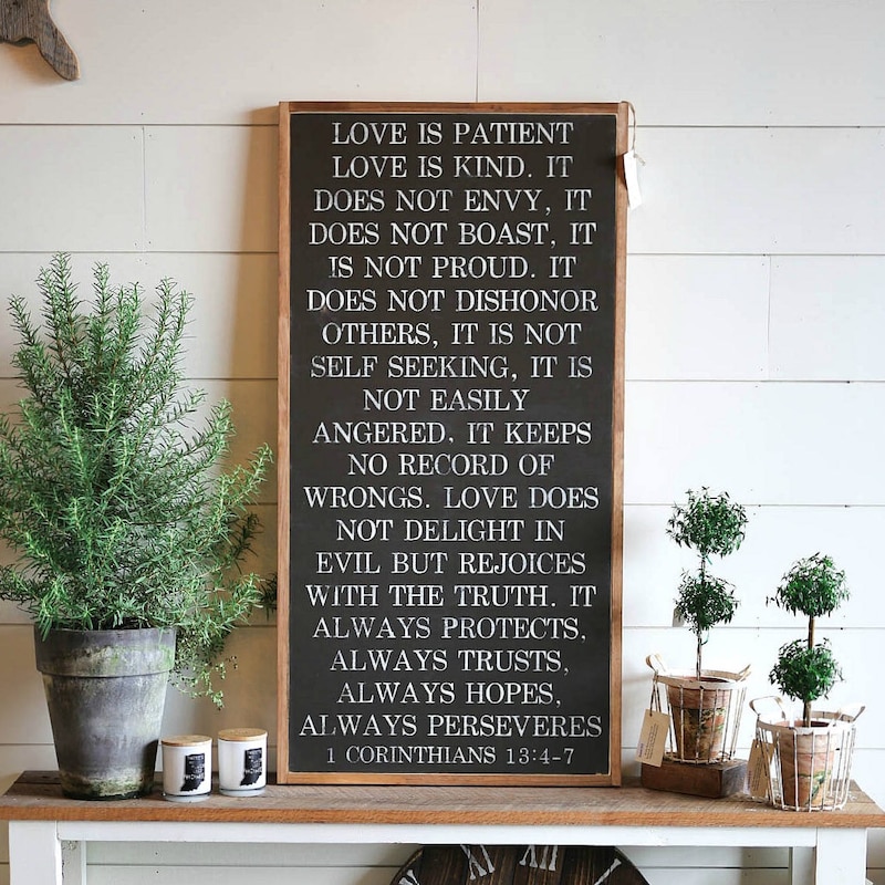 Love is Patient Wood Sign - Etsy