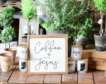 Coffee and Jesus Sign - Etsy