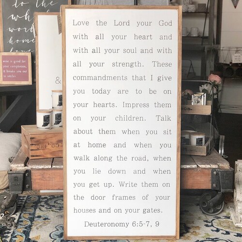 Horizontal Love the Lord Your God With All Your Heart.. - Etsy