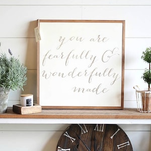 You Are Fearfully and Wonderfully Made Framed Wood Sign Nursery Decor ...