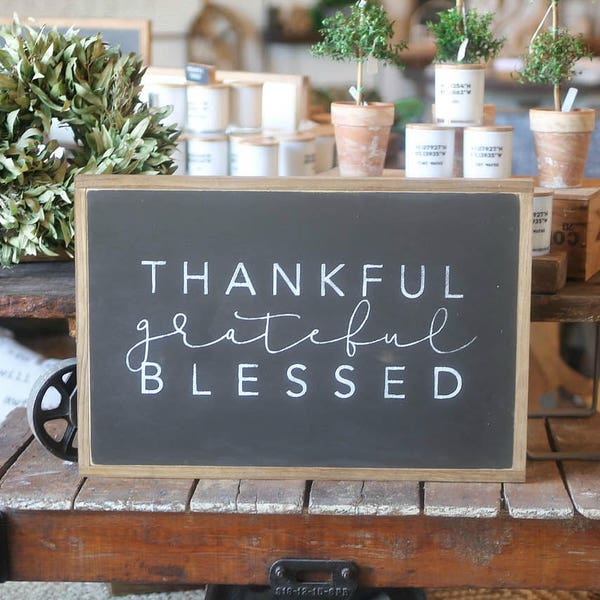 Grateful Thankful Blessed Sign - Etsy