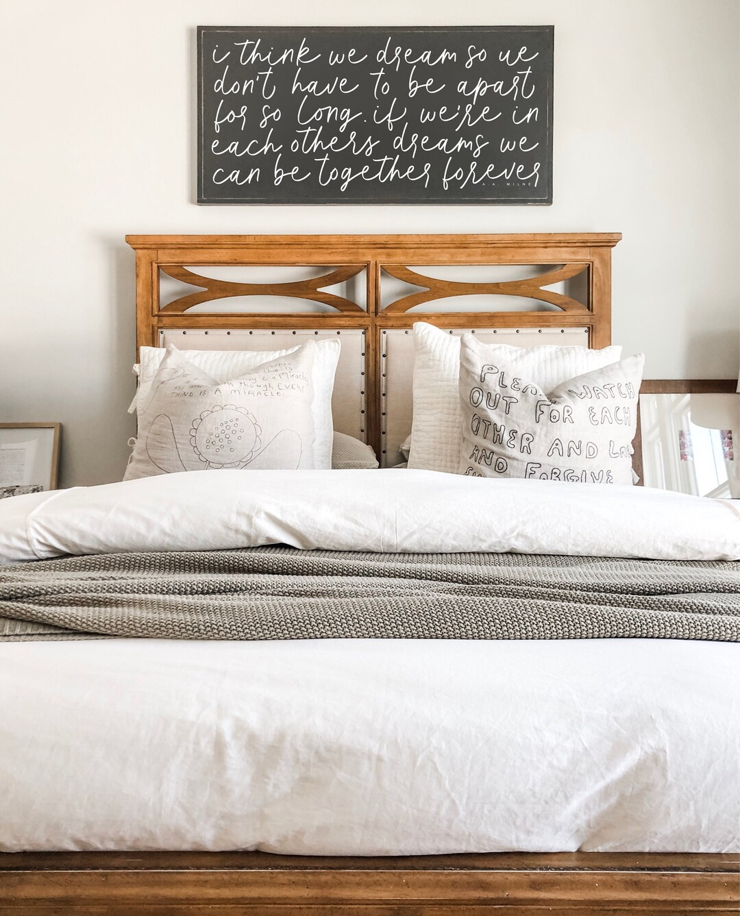 I Think We Dream A A Milne Framed Wood Sign - Etsy
