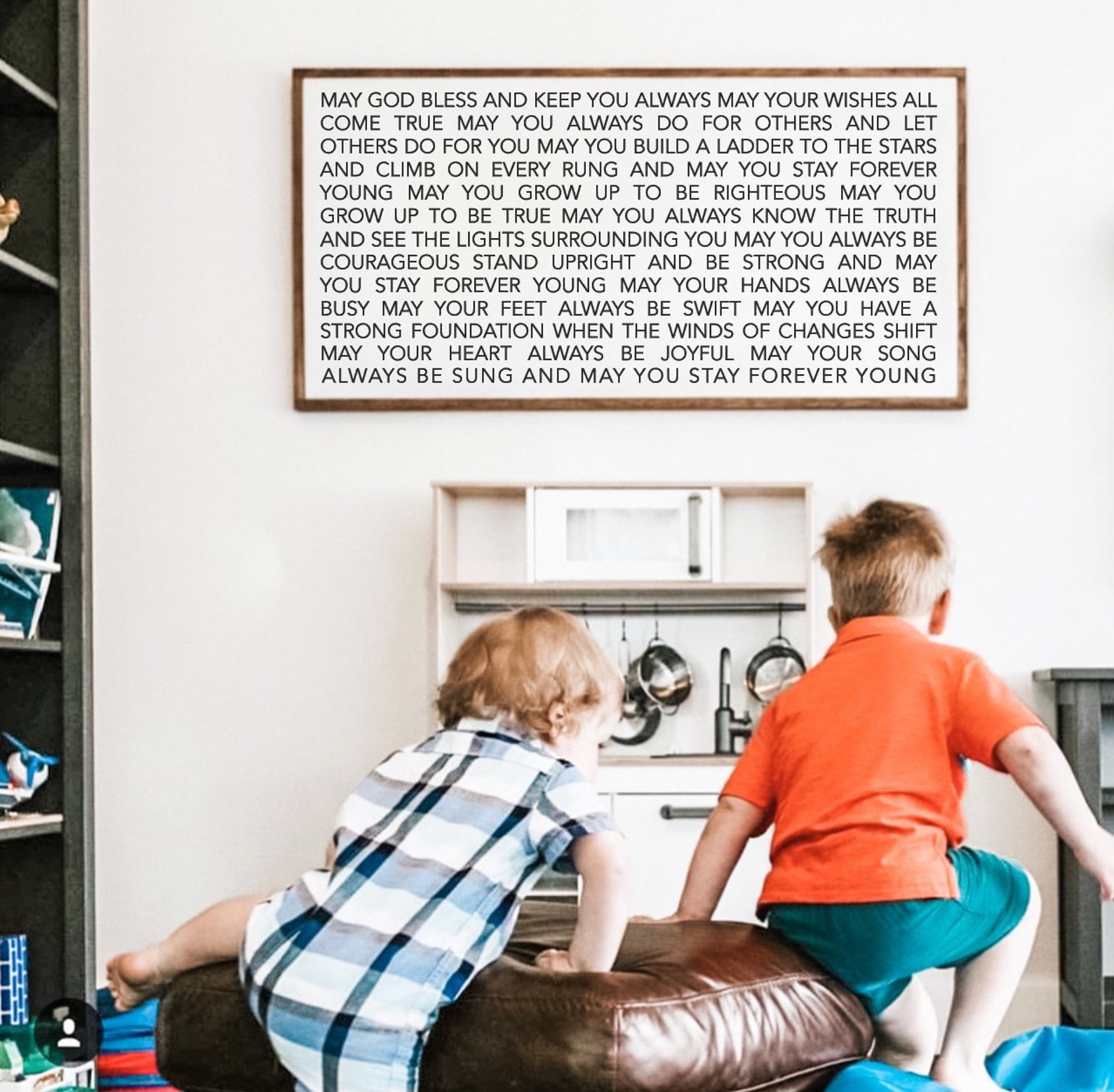 Forever Young May God Bless and Keep You Always Framed Wood Sign ...