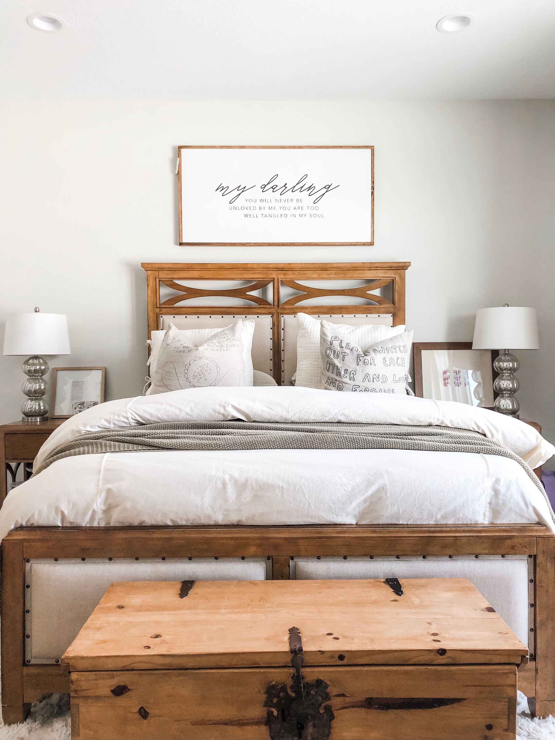 My Darling You Will Never Be Unloved by Me Framed Wood Sign | Etsy