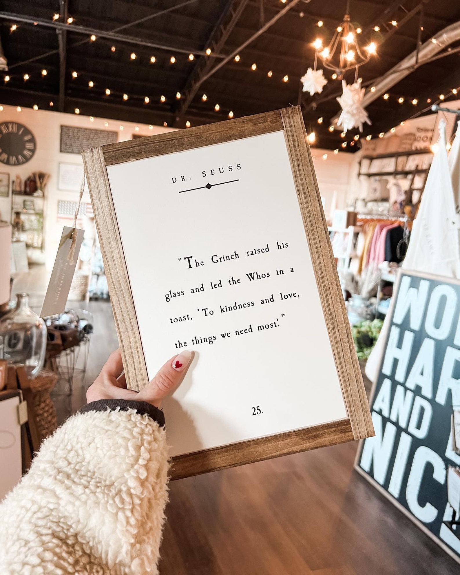 The Grinch to Kindness and Love, the Things We Need Most Framed Wood ...