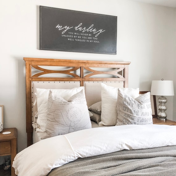 My Darling You Will Never Be Unloved by Me Framed Wood Sign | Etsy