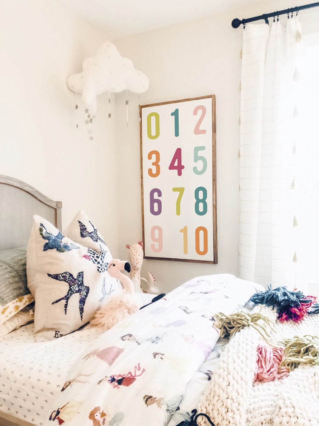Numbers 1-10 Framed Wood Sign Kids Room Decor Playroom Decor - Etsy