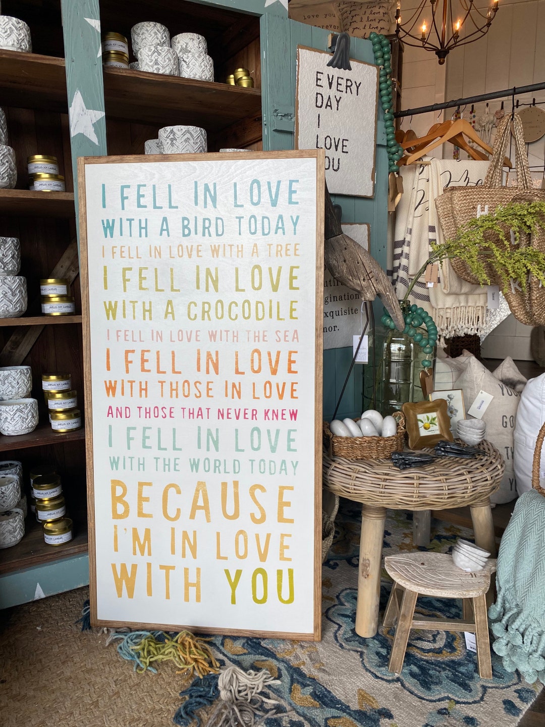 I Fell in Love Today.. Framed Wood Sign Nursery Decor Kids Room Decor ...