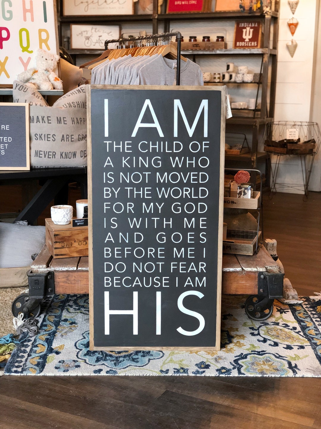 Veritcal I Am the Child of A King I Am His Framed Wood Sign Nursery ...
