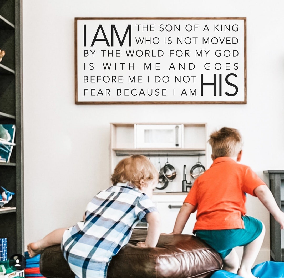 I Am the Son of A King I Am His Framed Wood Sign Nursery Decor Kids ...