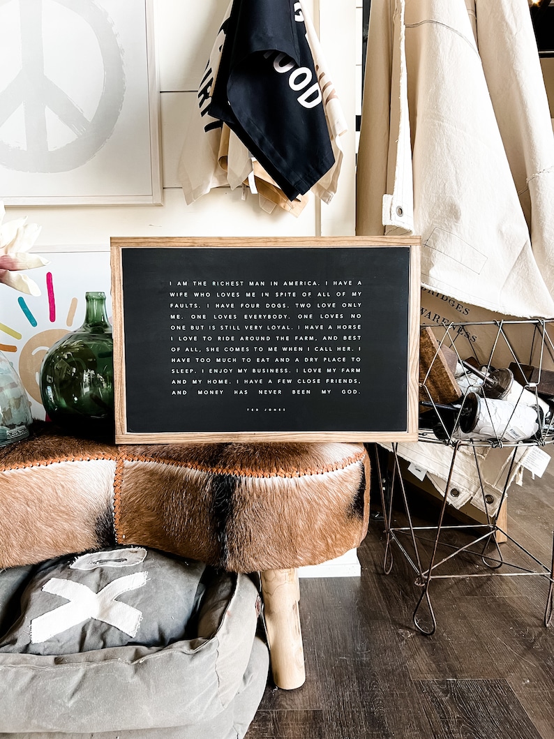 I Am the Richest Man in America Ted Jones Framed Wood Sign Office Decor ...