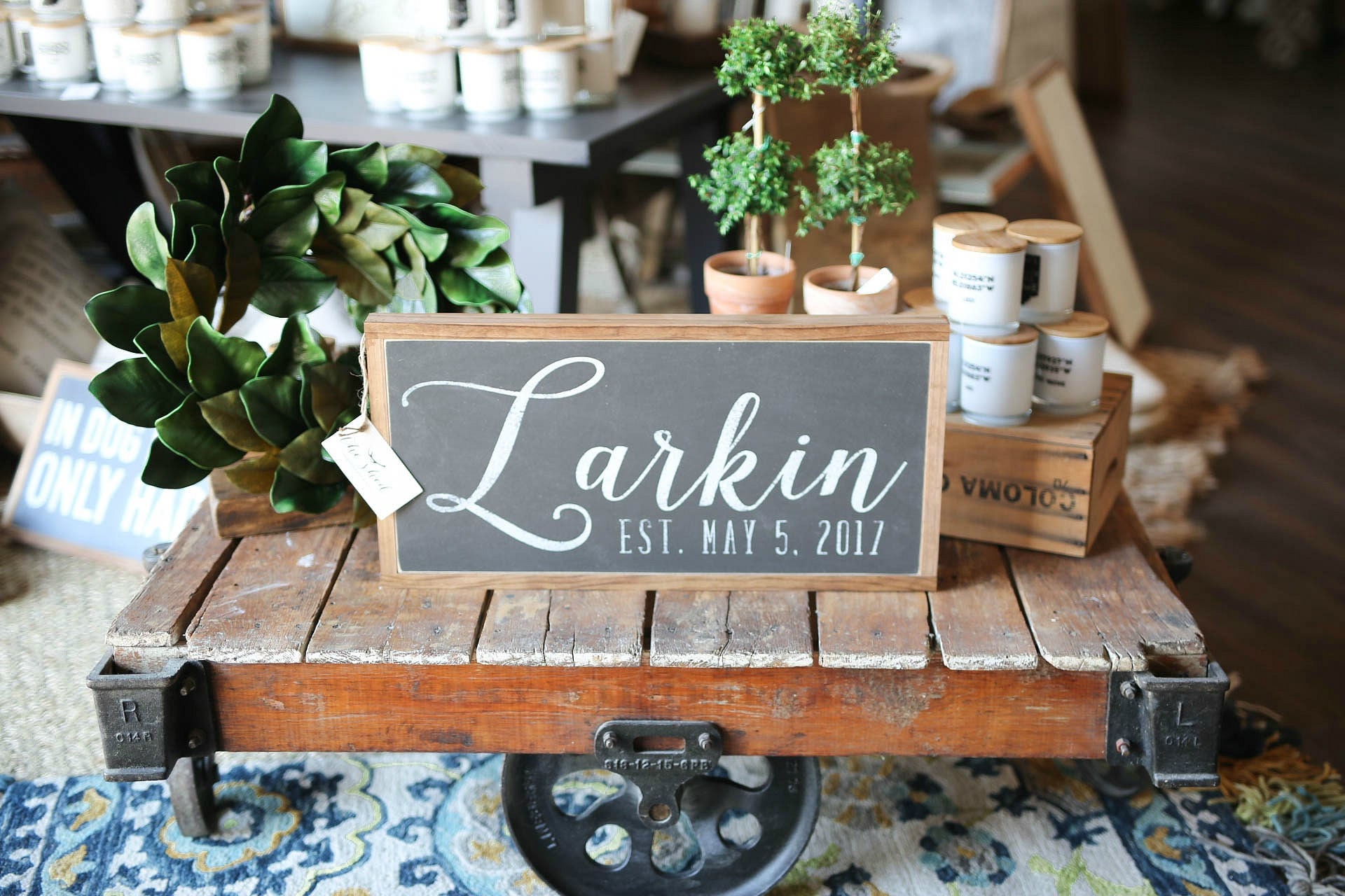 Cursive Last Name/date Established Framed Wood Sign Wedding | Etsy