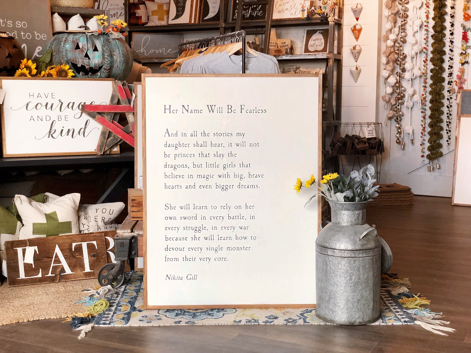 Her Name Will Be Fearless Framed Wood Sign Girls Nursery Decor - Etsy