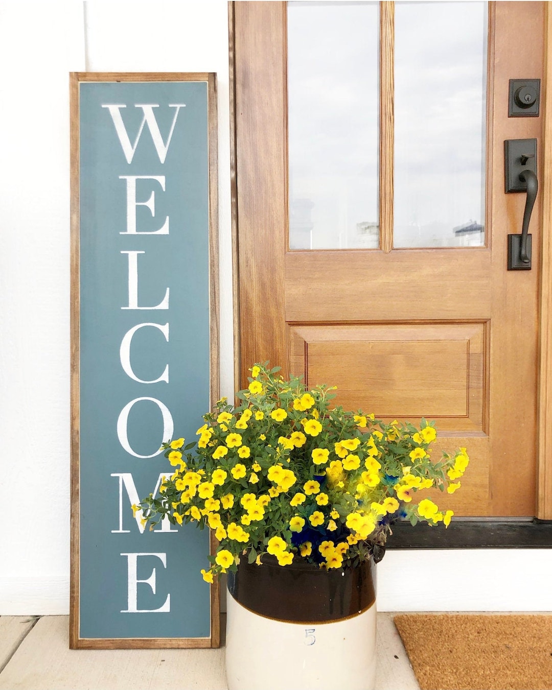 Welcome Porch Entry Foyer Framed Wood Sign - Etsy