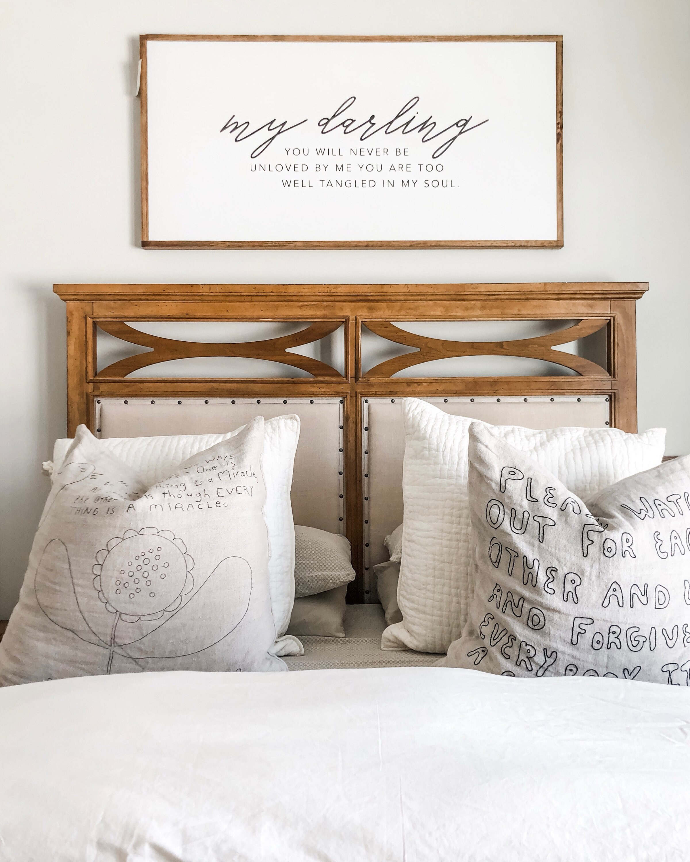 My Darling You Will Never Be Unloved by Me Framed Wood Sign - Etsy