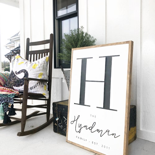 Last Name Letter Sign Established Sign Family Name Wood | Etsy