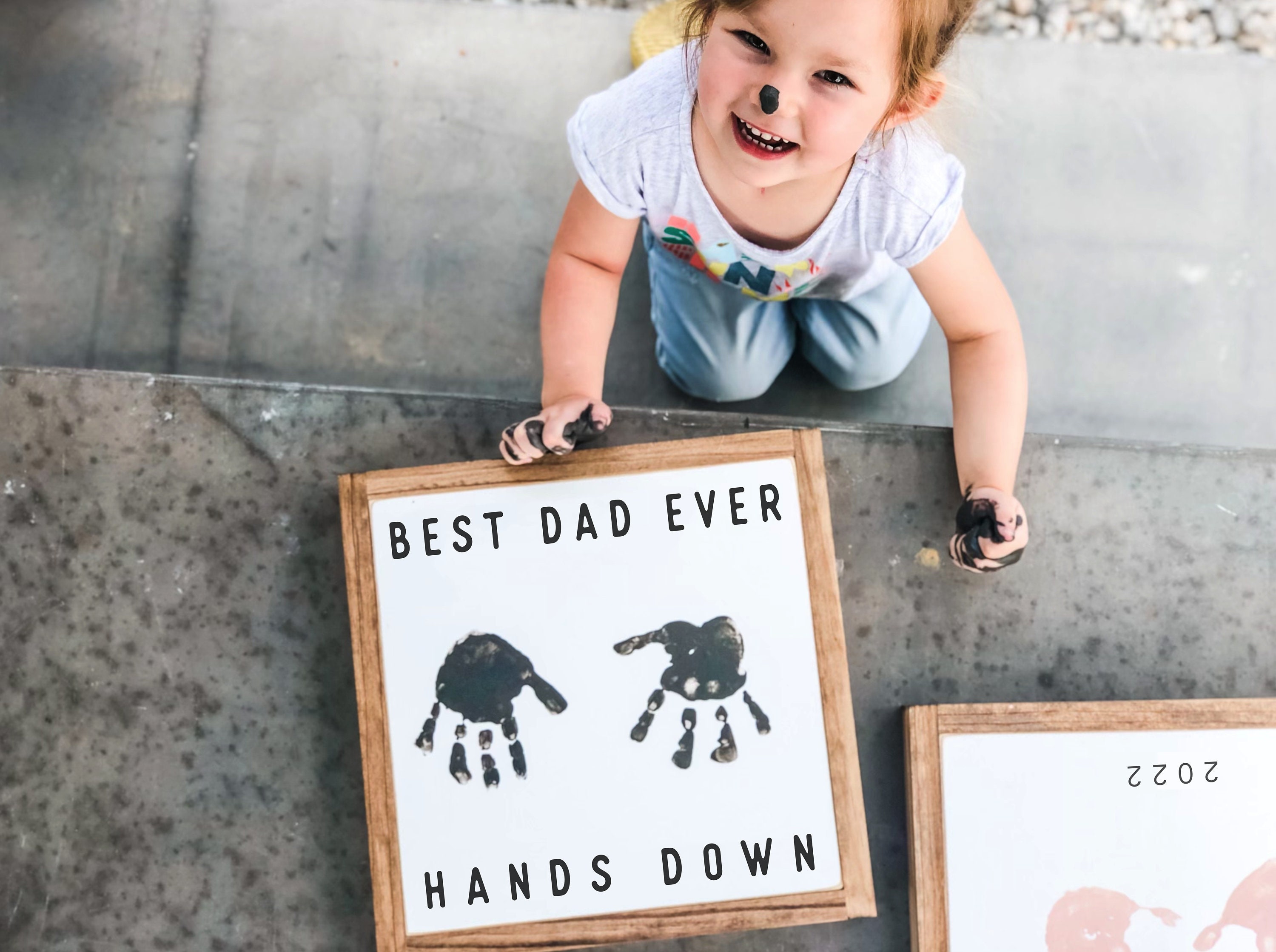 Handprint Framed Wood Sign Kids Room Decor - Etsy