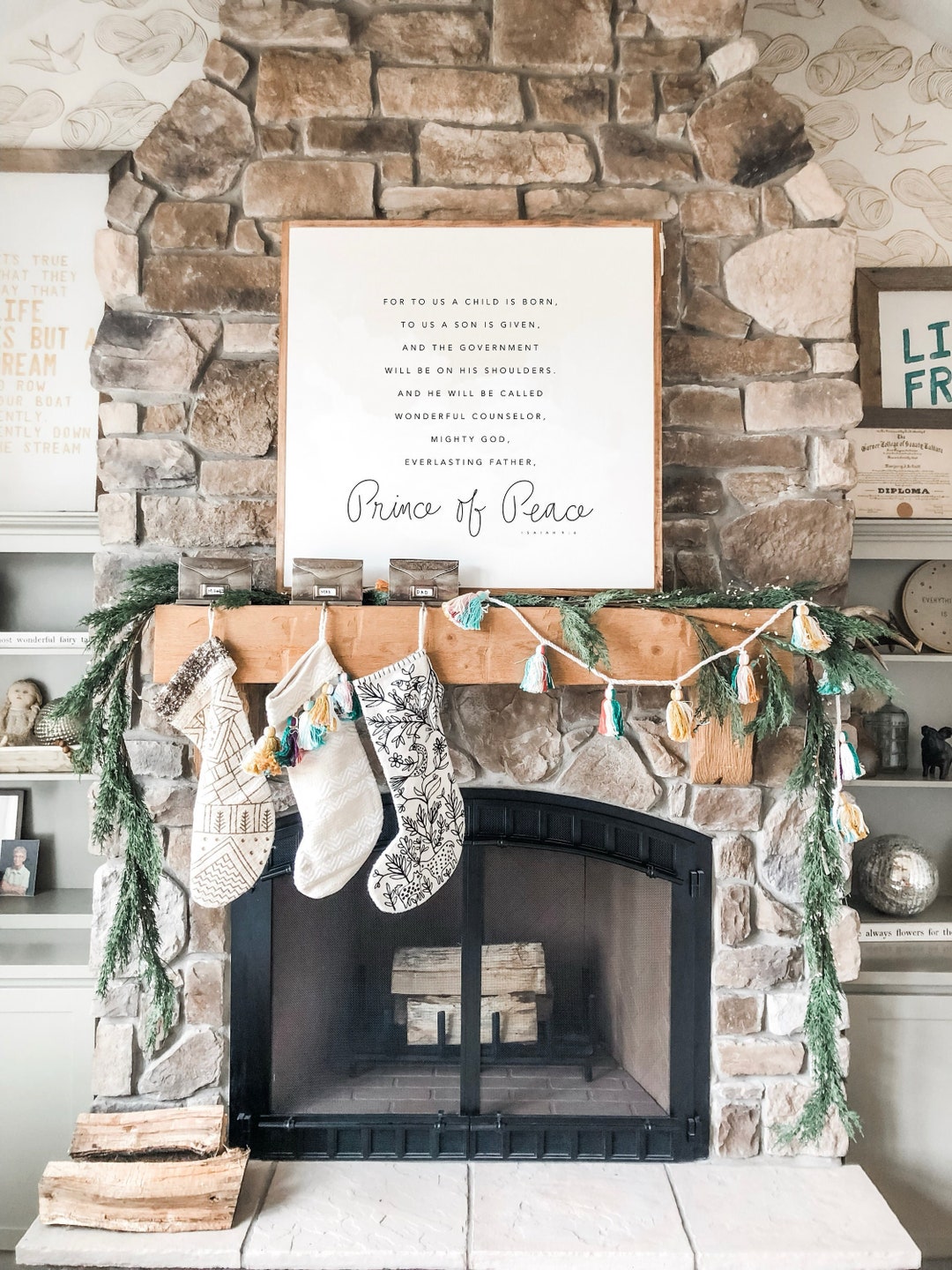Prince of Peace Isaiah 9:6 Framed Wood Holiday Sign Fireplace Decor - Etsy