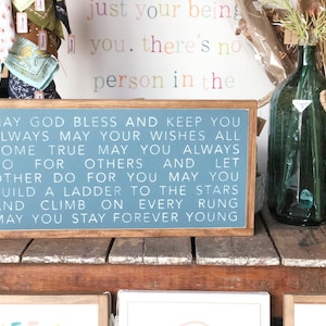 Forever Young May God Bless and Keep You Always Framed Wood Sign ...