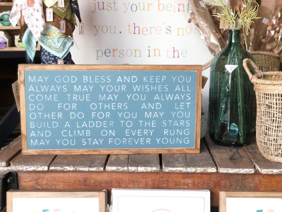 Forever Young May God Bless and Keep You Always Framed Wood - Etsy