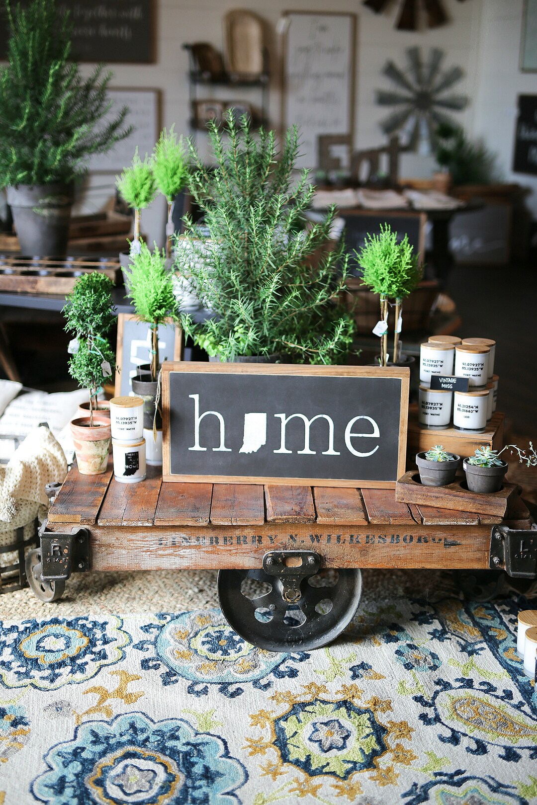 Indiana Home Framed Wood Sign Housewarming Gift Living Room Decor ...